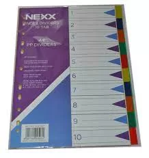 NEXX File Dividers A4 PVC 10 Tab – StatBooks